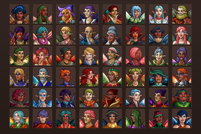 Fairy Avatar Icons 64x64 Pixel Art Download - CraftPix.net
