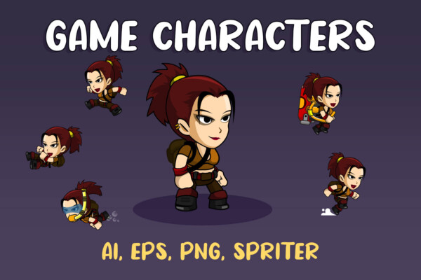 Female Main Character Sprites for Platformer - CraftPix.net