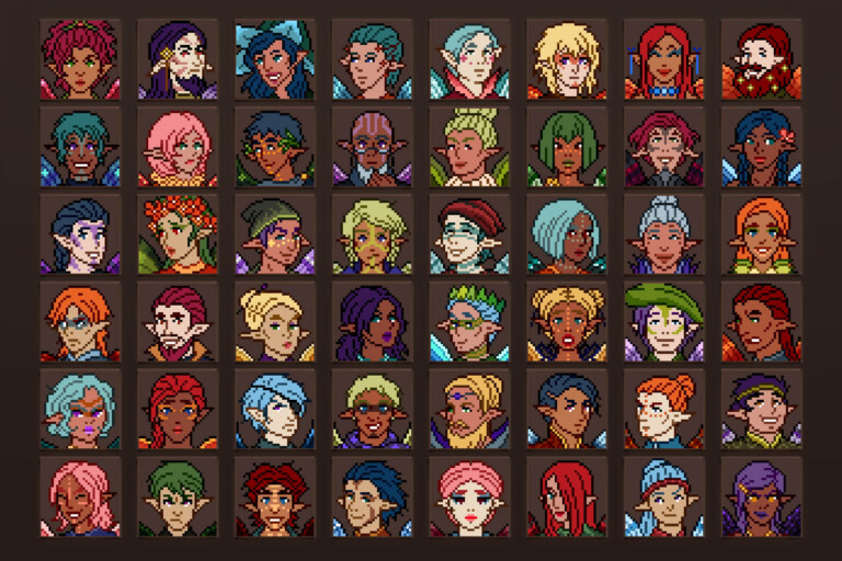 Free Fairy Avatar Icons 32x32 Pixel Art - CraftPix.net