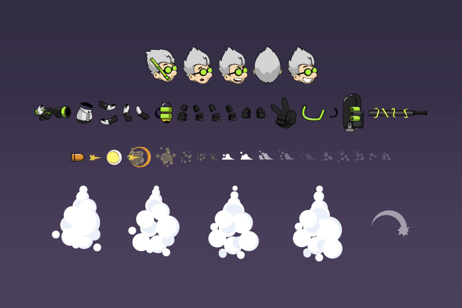 Mad Scientist Game Character Sprite Download - CraftPix.net