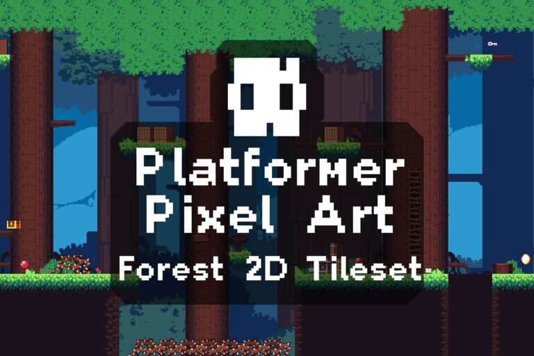 Tiny Forest Tileset Platformer Pixel Art - CraftPix.net