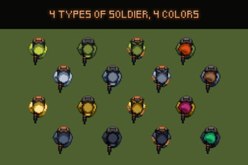 Top Down Soldier Sprites Pixel Art Download - CraftPix.net