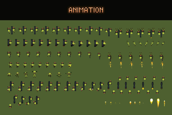 Top Down Soldier Sprites Pixel Art Download - CraftPix.net