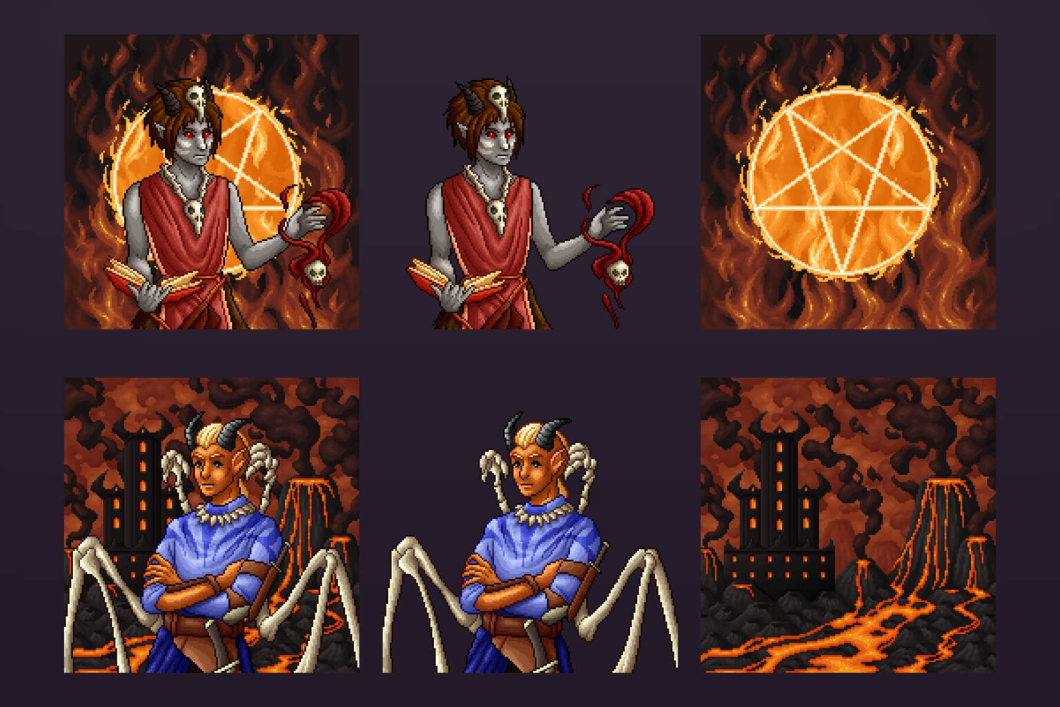 Demon TCG Cards Pixel Art Download - CraftPix.net