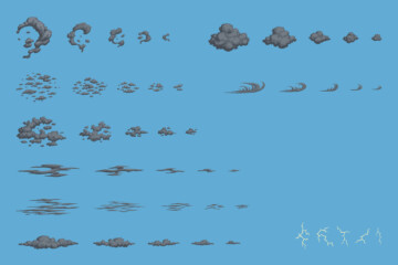 Free Clouds Pixel Art Asset Pack Download - CraftPix.net