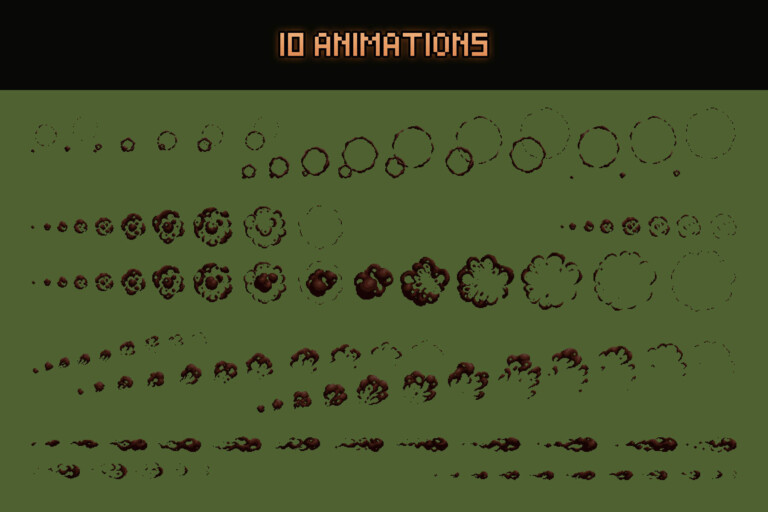 Top Down Smoke Sprites Pixel Art Download - CraftPix.net