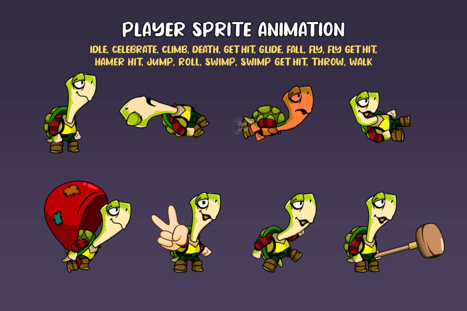 Turtle Game Character Sprite Download - CraftPix.net