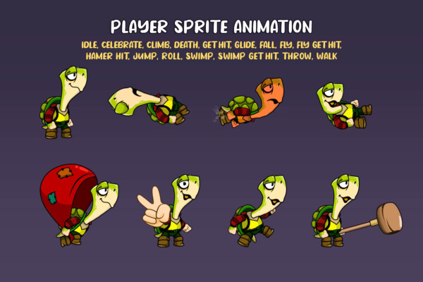 Turtle Game Character Sprite Download - CraftPix.net