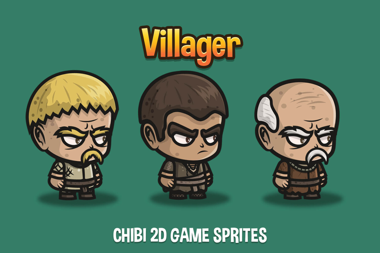 Villager Chibi Character Sprites Download - CraftPix.net