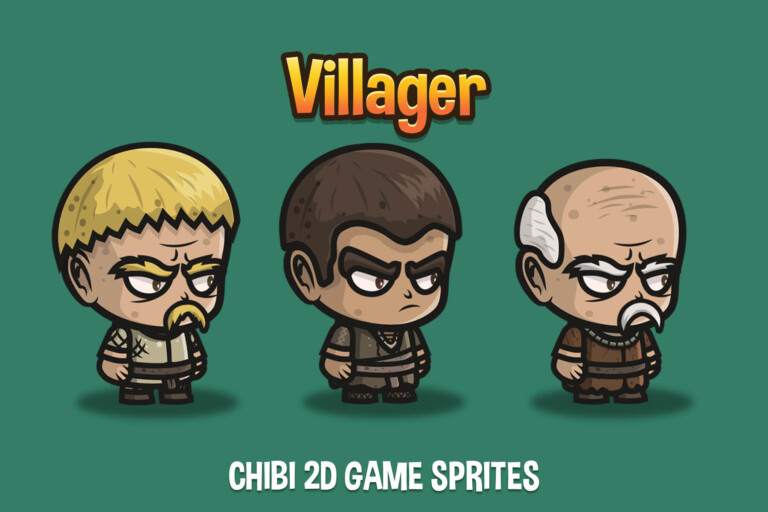 Villager Chibi Character Sprites Download - CraftPix.net