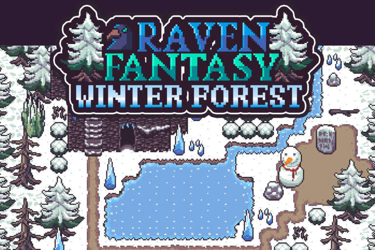 Winter Forest Pixel Art Top Down Tileset - CraftPix.net
