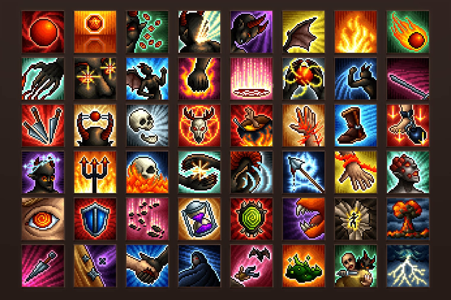 Demon Skill Icons 32x32 Pixel Art Download - CraftPix.net