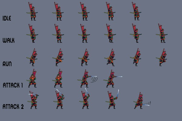 Free Samurai Pixel Art Sprite Sheets Download - CraftPix.net