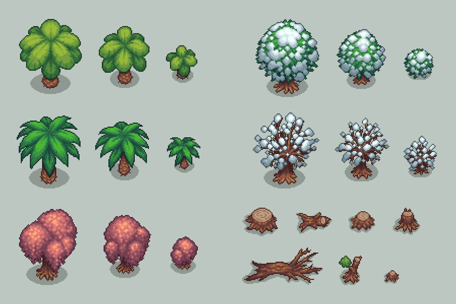Free Top Down Trees Pixel Art Download