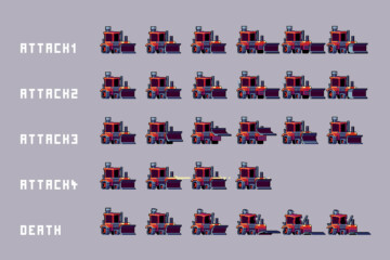 Robots Pixel Art Sprite Sheet Pack Download - CraftPix.net
