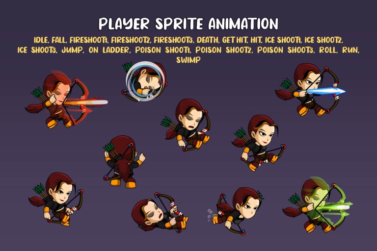 Woman Hero Game Character Sprite - CraftPix.net