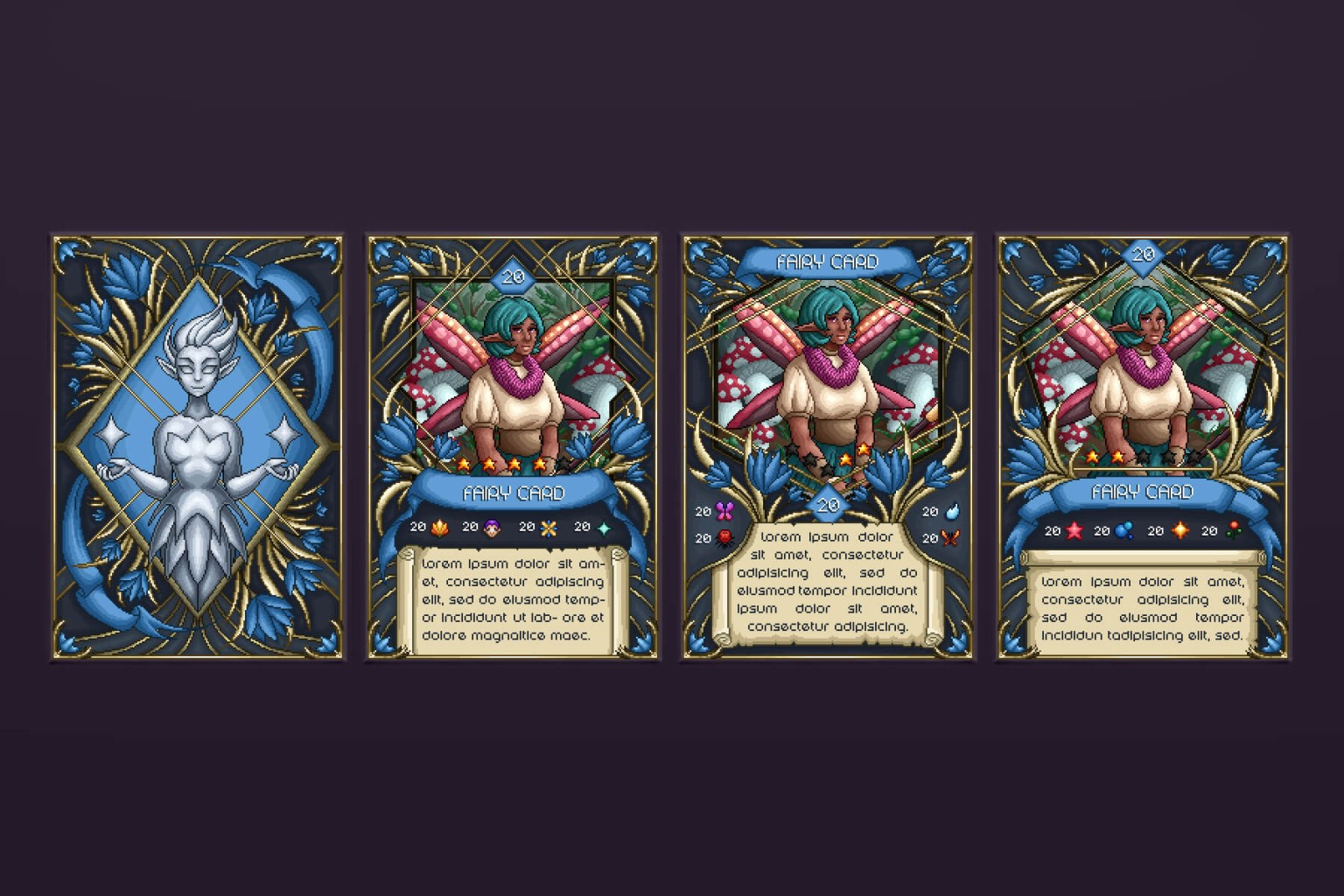 Fairy TCG Pixel Art Template Download - CraftPix.net