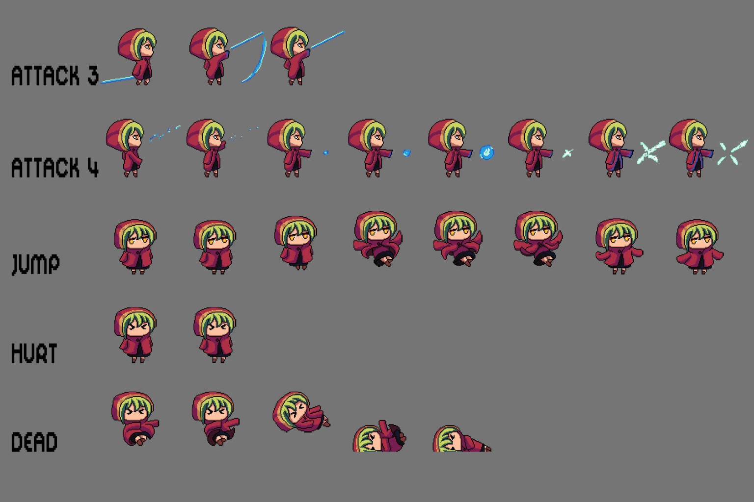 Free Fantasy Chibi Female Sprites Pixel Art - CraftPix.net