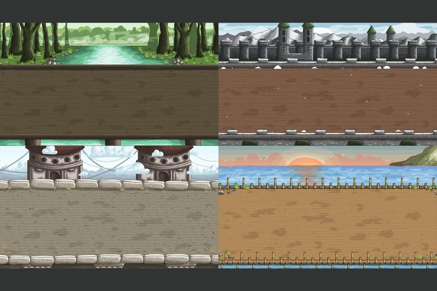 Game Battle Backgrounds with Bridges - CraftPix.net