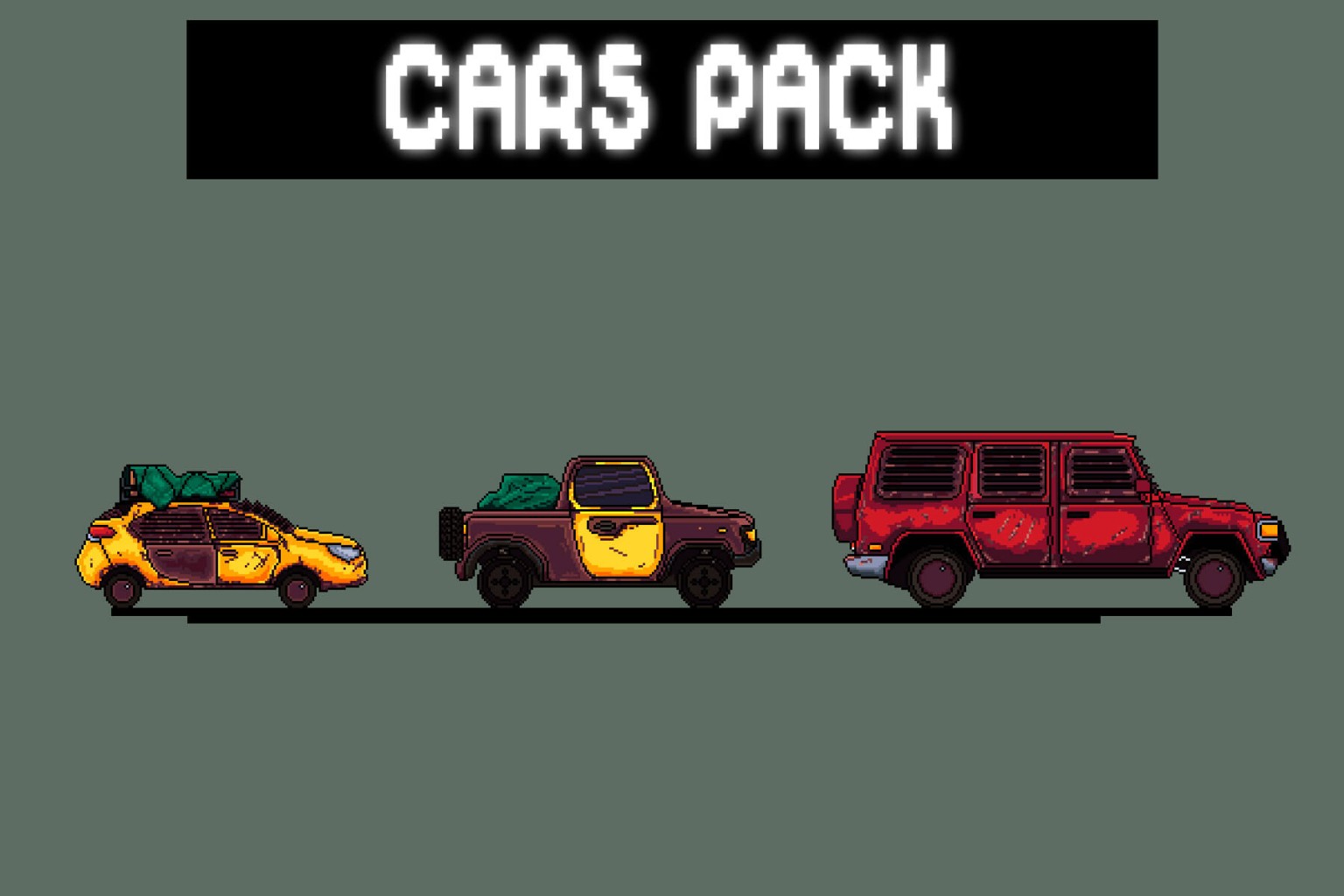 Free Old Cars Pixel Art Asset Pack Download - CraftPix.net