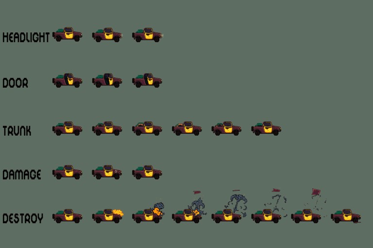 Free Old Cars Pixel Art Asset Pack Download - CraftPix.net