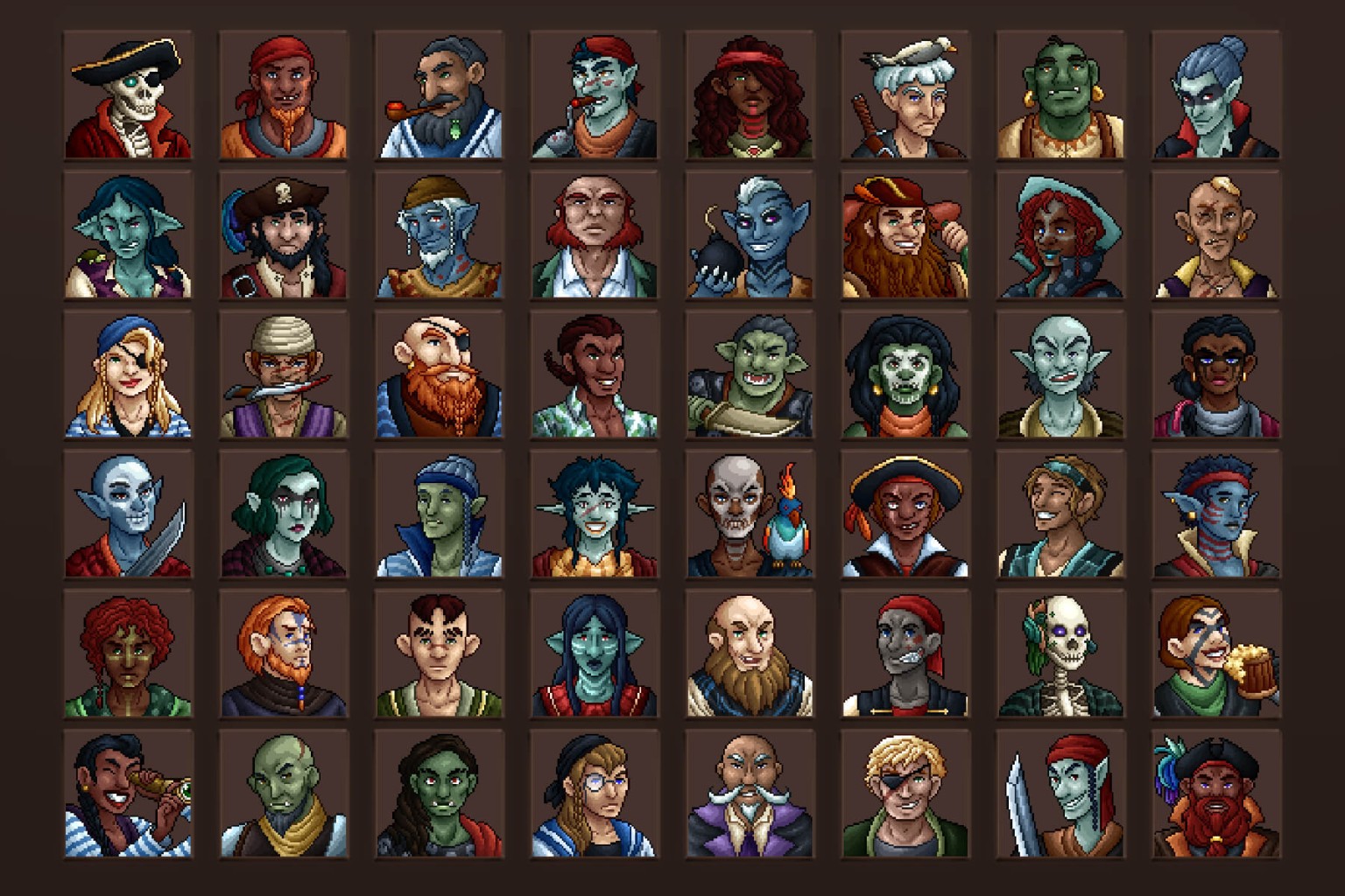 Pirates Pixel Art 64x64 Icon Pack Download - CraftPix.net