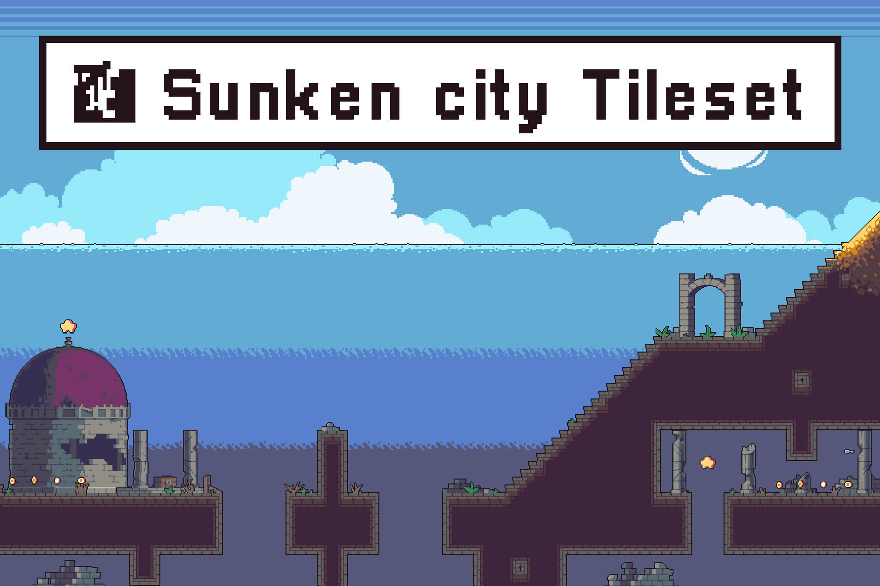 Sunken City Tileset Pixel Art Download - CraftPix.net