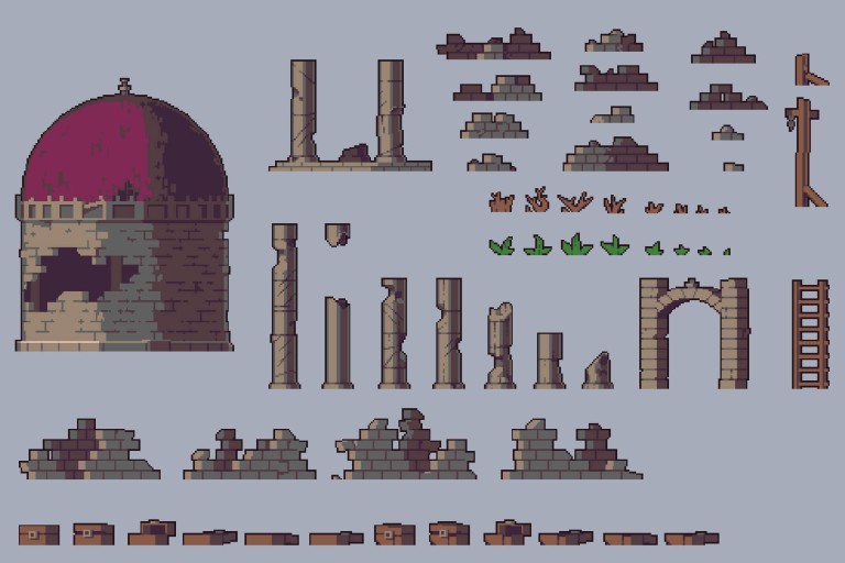 Sunken City Tileset Pixel Art Download - CraftPix.net