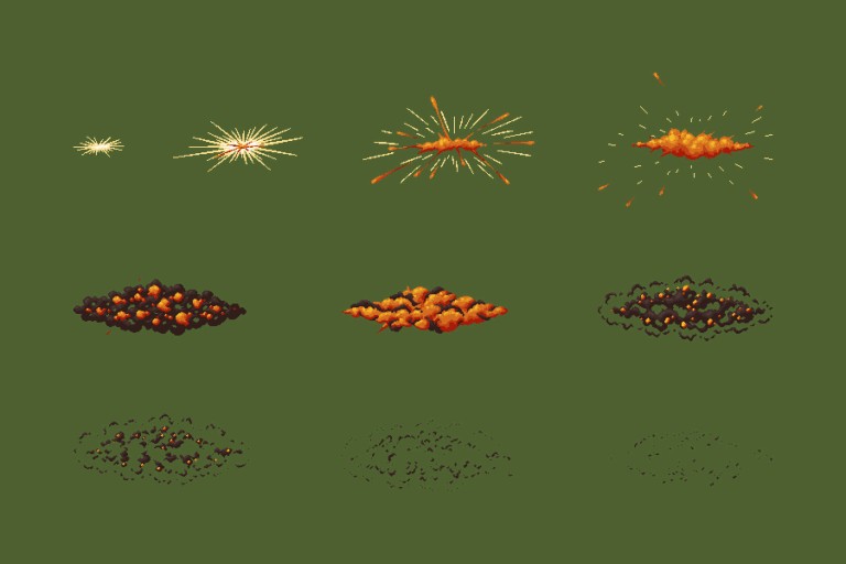 Top Down Fire and Explosion Sprites Pixel Art - CraftPix.net