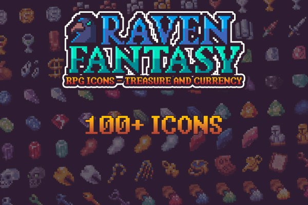 Treasure, Currency, Gems and Loot Pixel Art Icon Pack - CraftPix.net