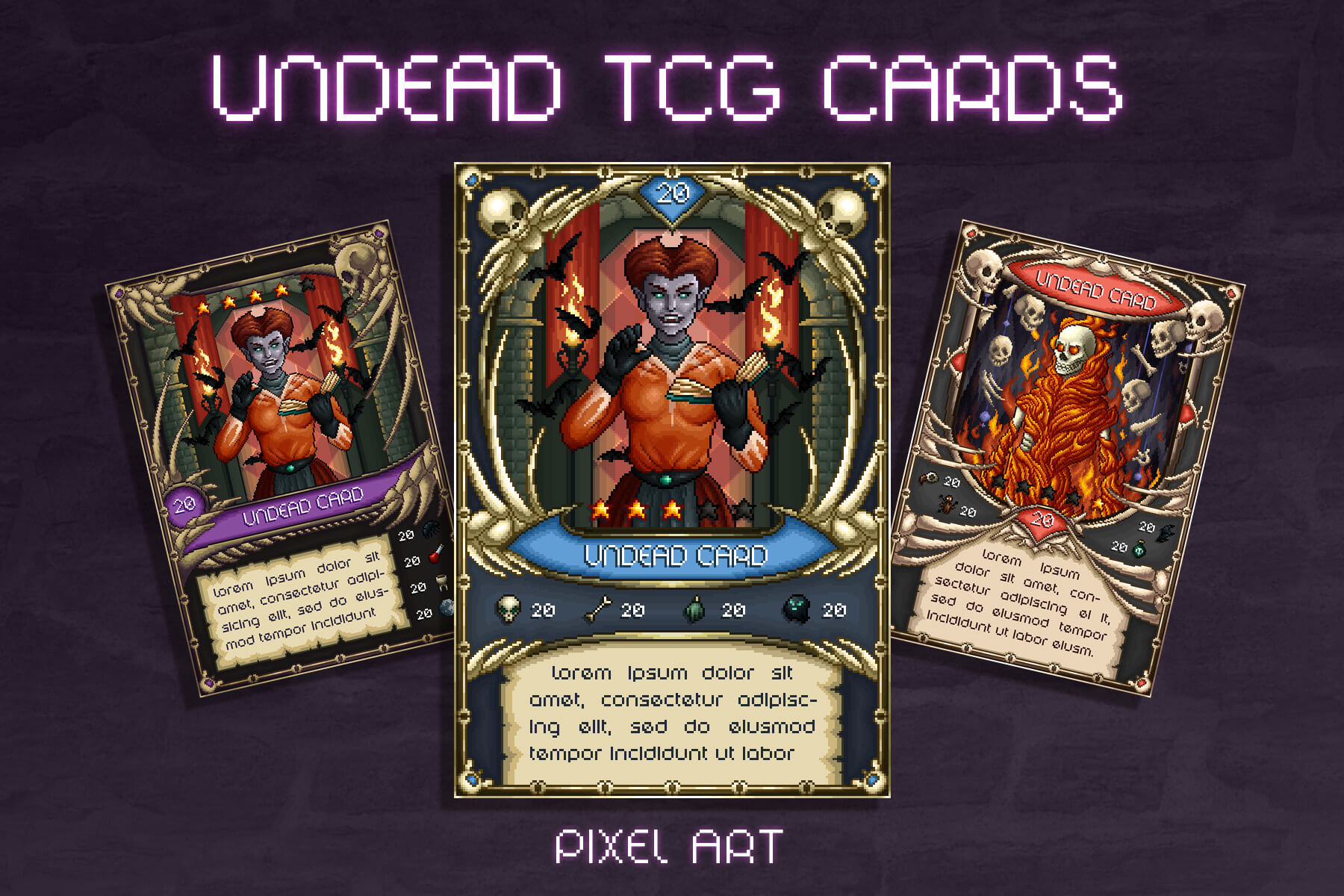 Undead TCG Cards Pixel Art Asset Pack - CraftPix.net