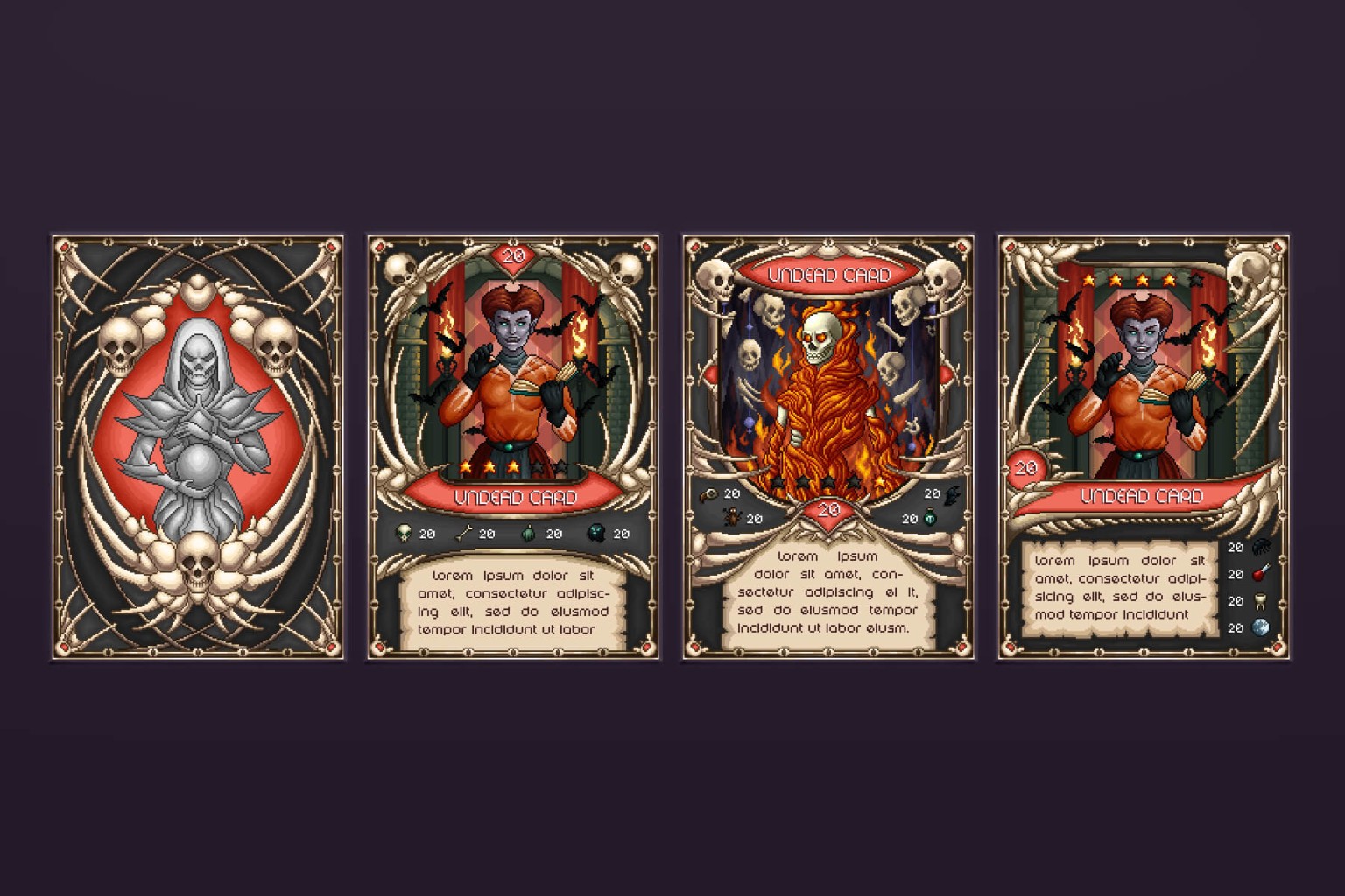 Undead TCG Cards Pixel Art Asset Pack - CraftPix.net