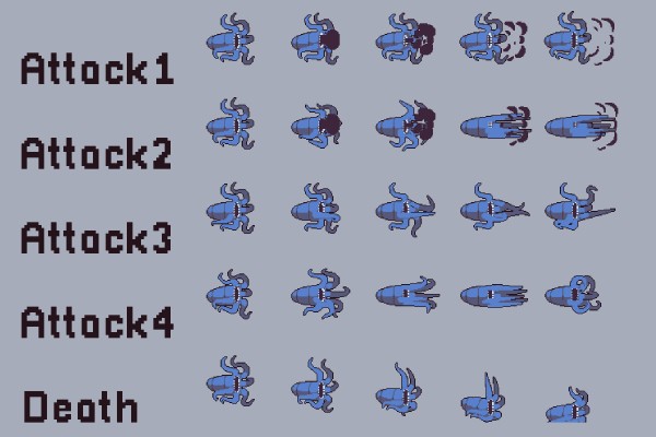 Water Monsters Pixel Art Sprite Sheet Pack - CraftPix.net