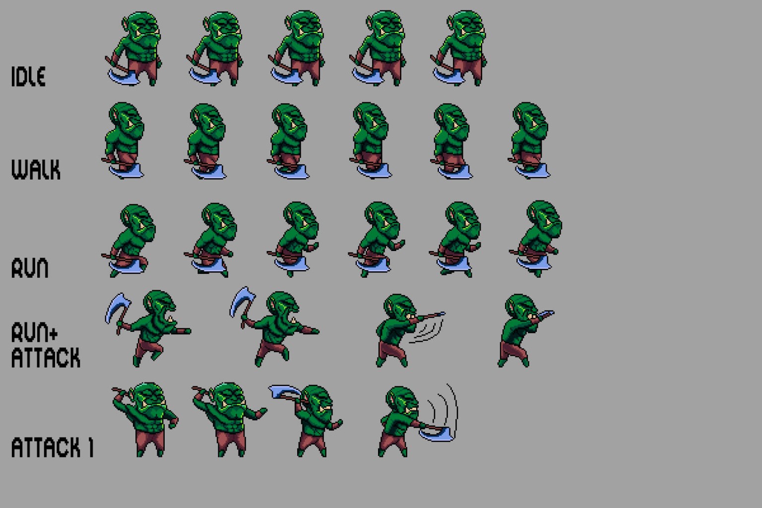Free Orc Sprite Sheets Pixel Art Download - CraftPix.net