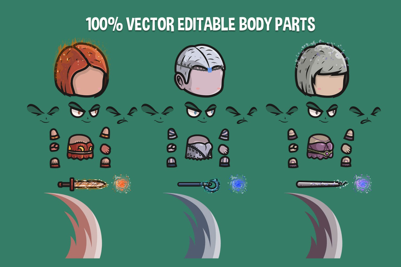 Magician Girl Chibi Character Sprites - CraftPix.net