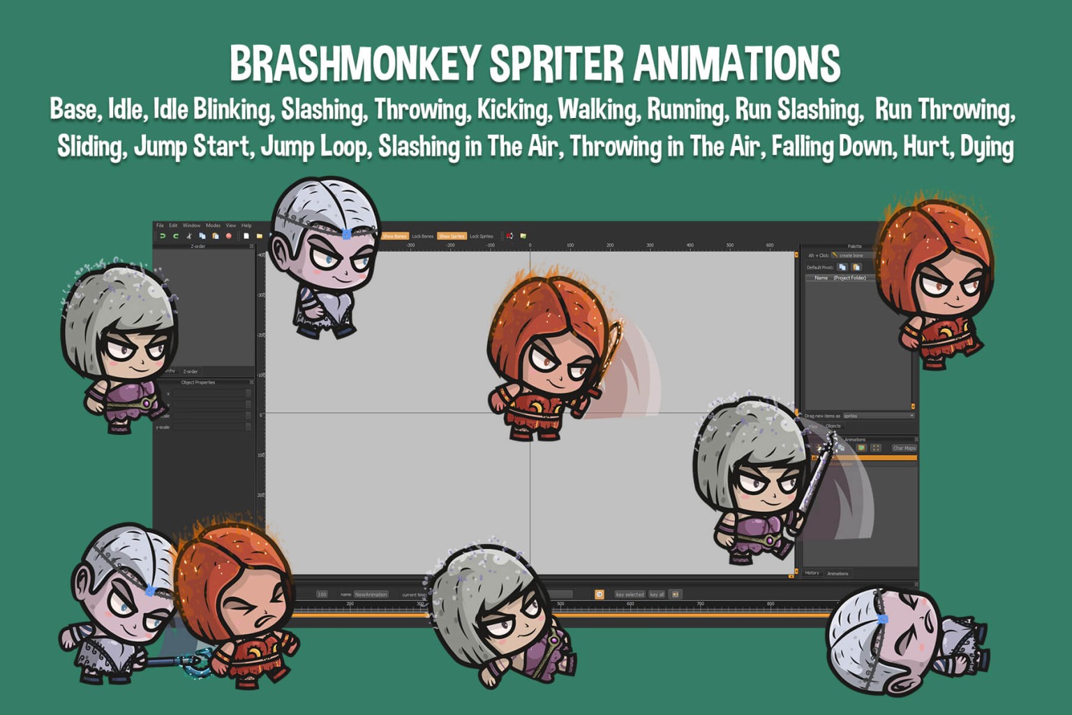 Magician Girl Chibi Character Sprites - CraftPix.net