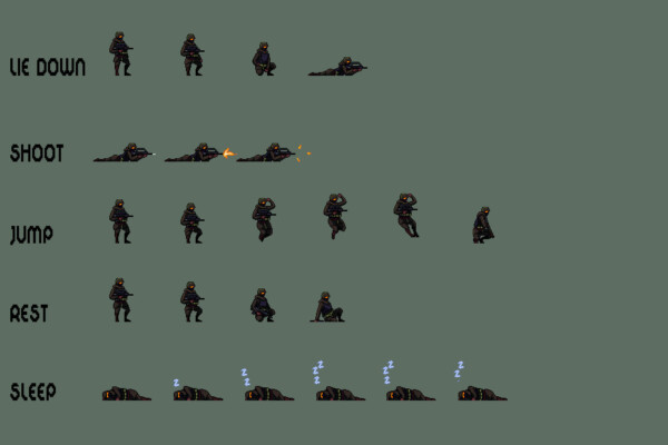 Soldier Character Sprite Sheets Pixel Art Pack 2 - CraftPix.net