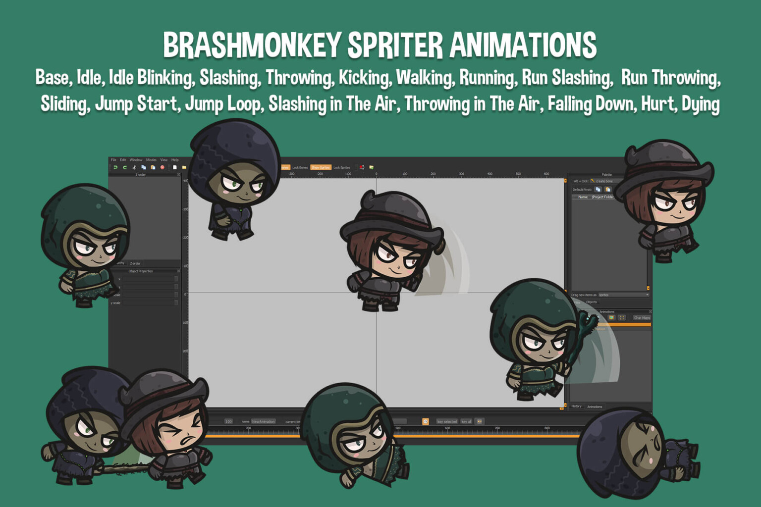 Witch Chibi Character Sprites Download - CraftPix.net