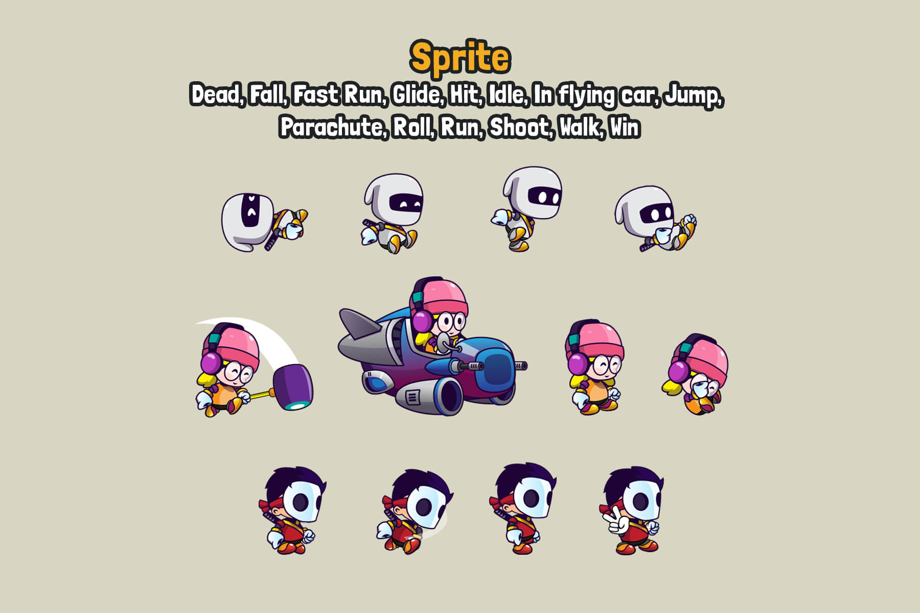 Animated Cartoon Characters for Platformer - CraftPix.net