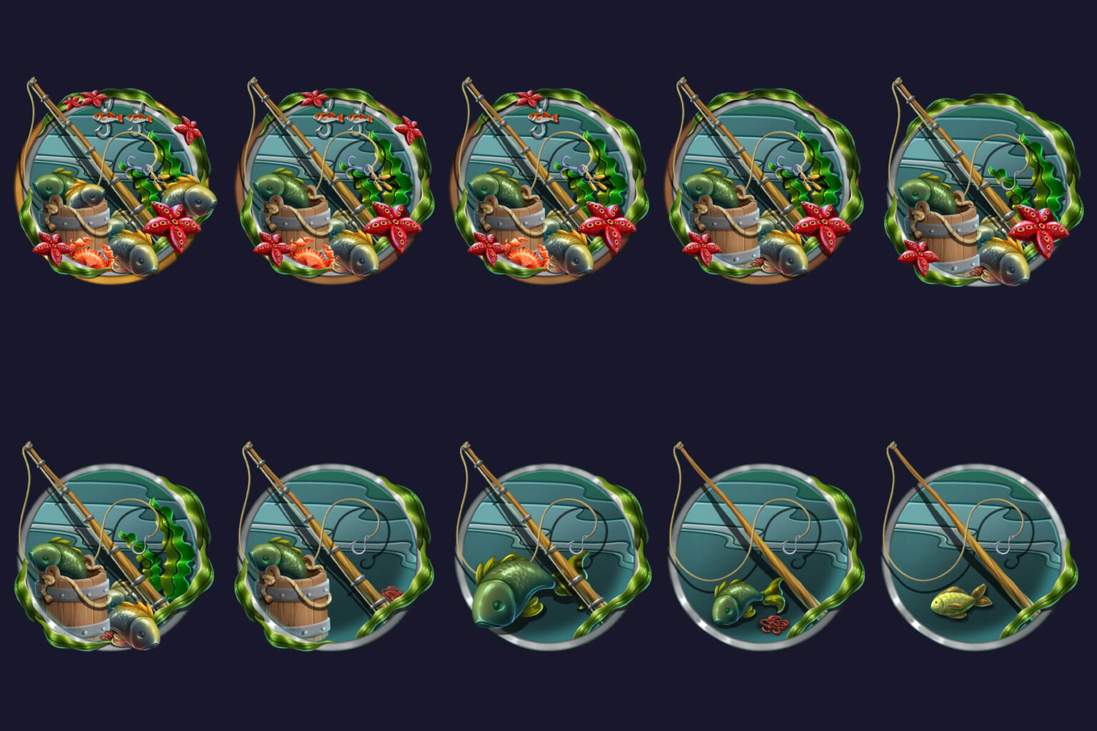 Fishing, Farming and Potion Maker Achievement RPG Icons - CraftPix.net