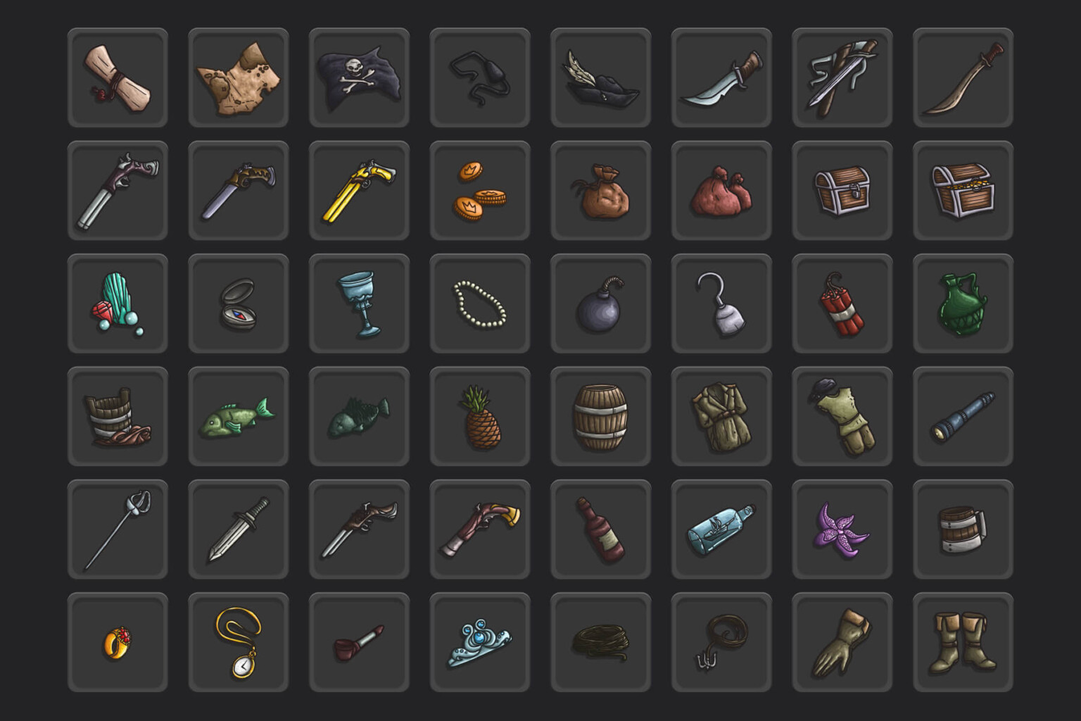 Pirate Loot Vector RPG Icons Download - CraftPix.net