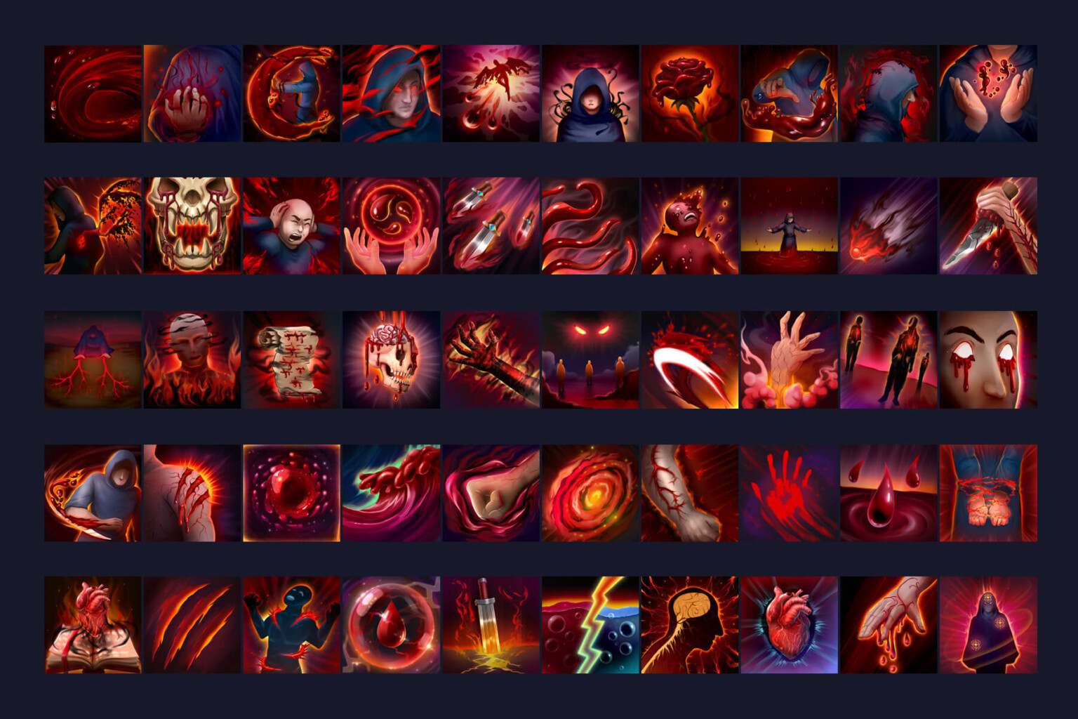 RPG Blood Mage Skill Icons Download - CraftPix.net