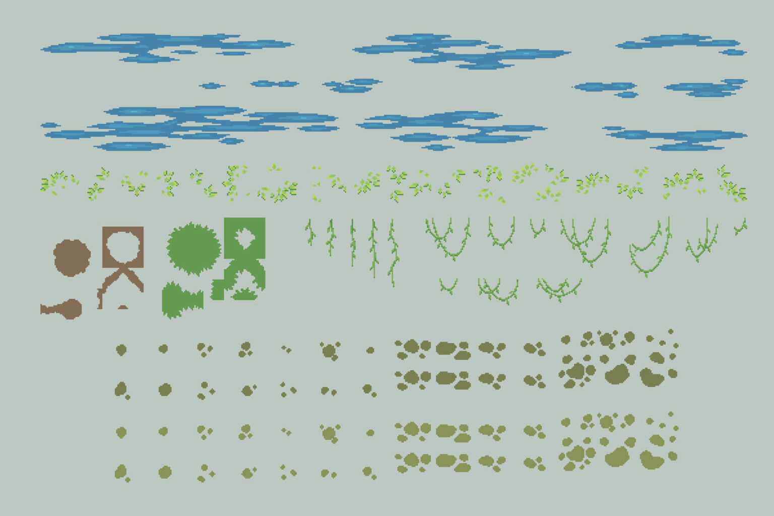 Forest Top-Down Tileset Pixel Art Download - CraftPix.net