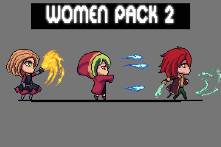 Free Fantasy Chibi Female Sprites Pixel Art - CraftPix.net