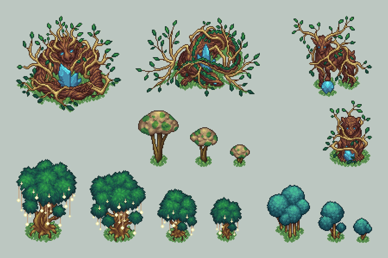 Free Forest Objects Top Down Pixel Art - CraftPix.net