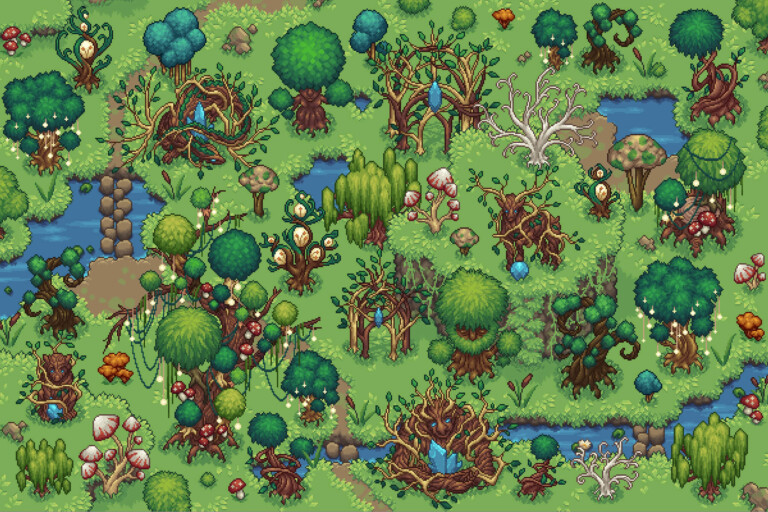 Free Forest Objects Top Down Pixel Art - CraftPix.net