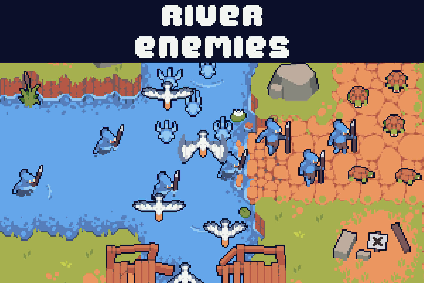 River Enemies Pixel Art for Tower Defense - CraftPix.net