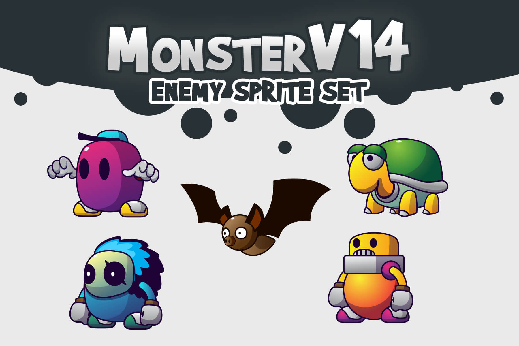 Cartoon Monsters Animated Asset Pack - CraftPix.net