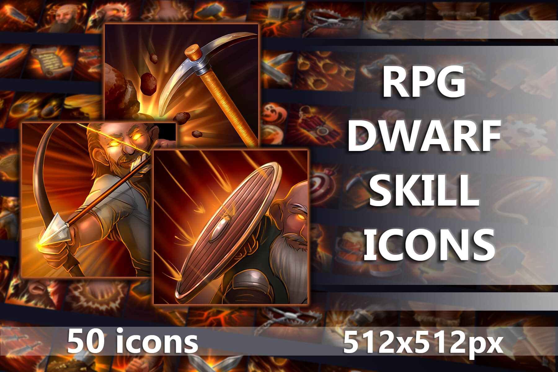 RPG Dwarf Skill Icons Download Pack - CraftPix.net