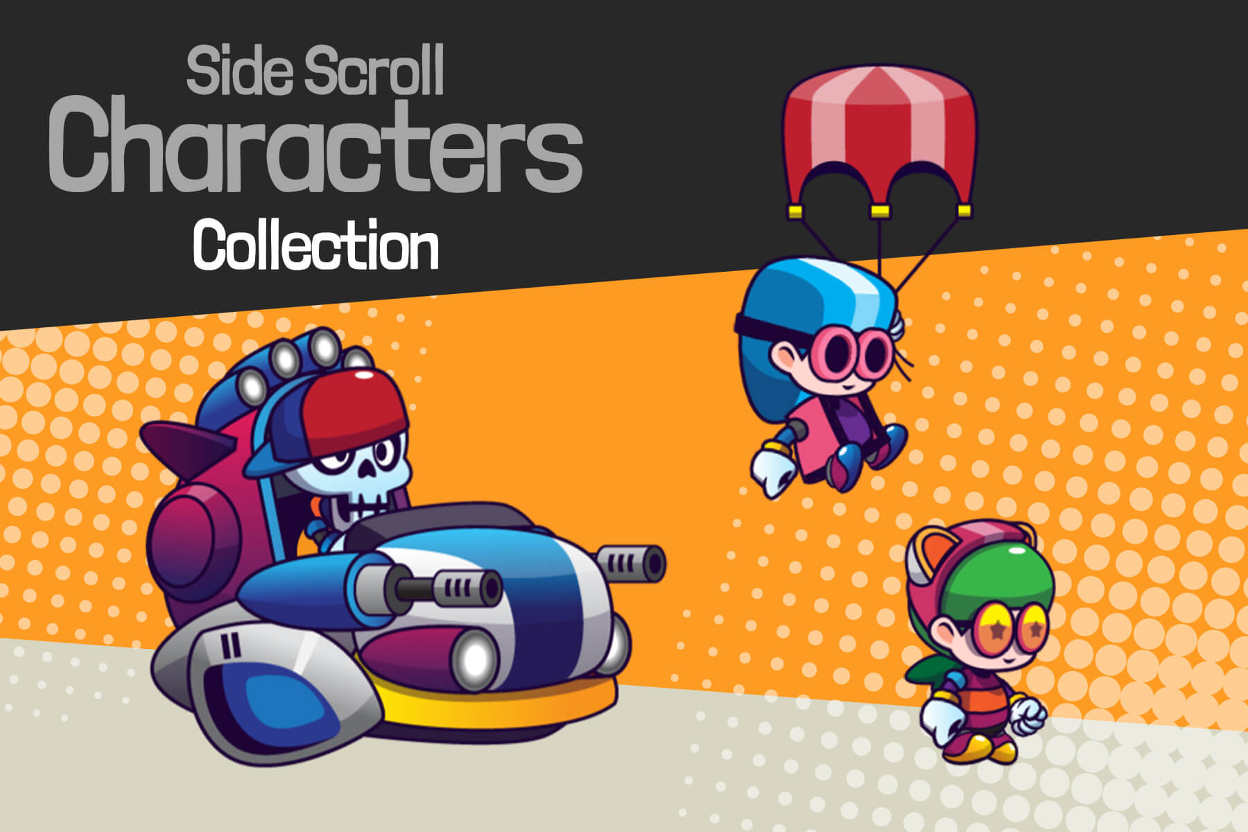 3 Cartoon Chibi Protagonists Asset Pack - CraftPix.net